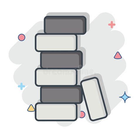 Icon Brick Related To Building Material Symbol Comic Style Simple Design Editable Stock