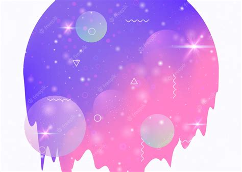 Premium Vector Future Landscape With Holographic Cosmos And Abstract