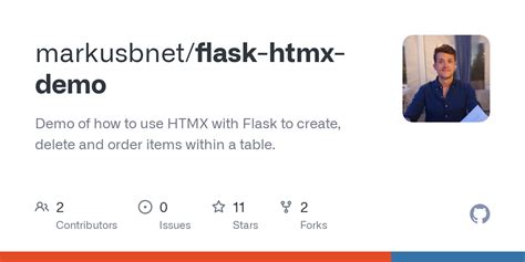 Github Markusbnet Flask Htmx Demo Demo Of How To Use Htmx With Flask To Create Delete And