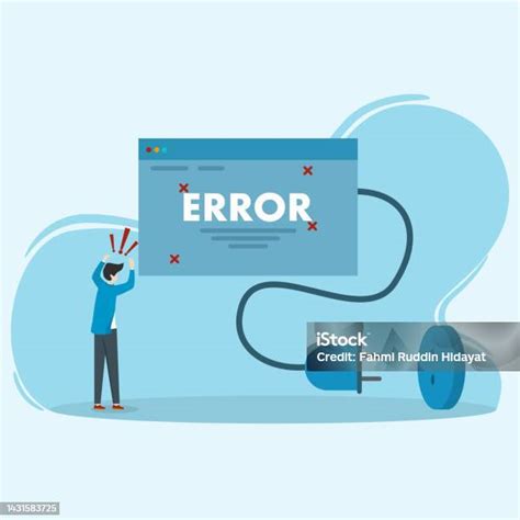 초안 오류 또는 초안 페이지를 사용할 수 없습니다 오류가 발생했기 때문에 화가 난 사업가 캐릭터 미안해에 대한 스톡 벡터 아트