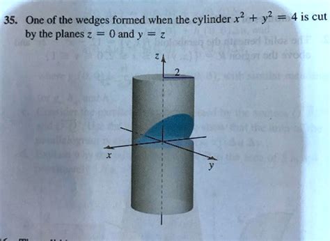 Solved 35 One Of The Wedges Formed When The Cylinder X Y 4 Is