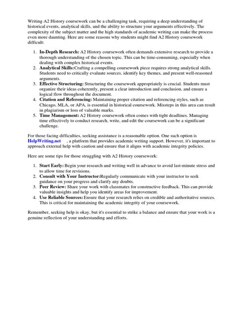How To Structure A2 History Coursework Pdf Argument Primary Sources