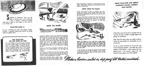 Toas Tite Recipes Toas Tite Original Instruction Booklet
