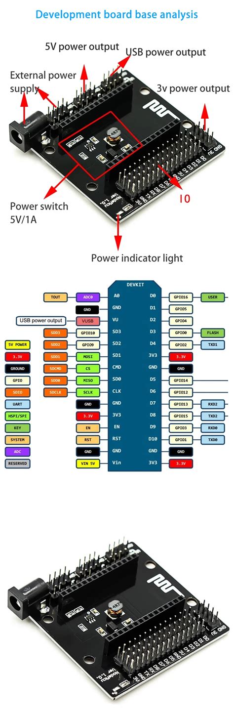 Nodemcu Baseboard Esp8266 Wireless Serial Port Expansion