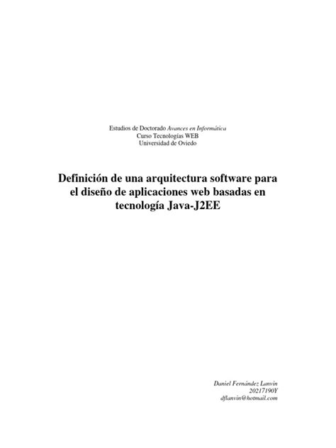 Arquitectura Java J2ee Pdf Aplicación Web Software De La Aplicacion