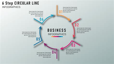 71powerpoint 6 Step Circular Line Infographic Powerup With Powerpoint