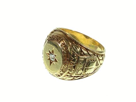 Lot 10k Yellow Gold And Diamond 1943 Cornell Class Ring
