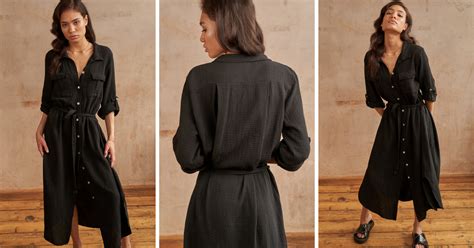 Cassis Shirt Dress Black Charli Silkfred Us