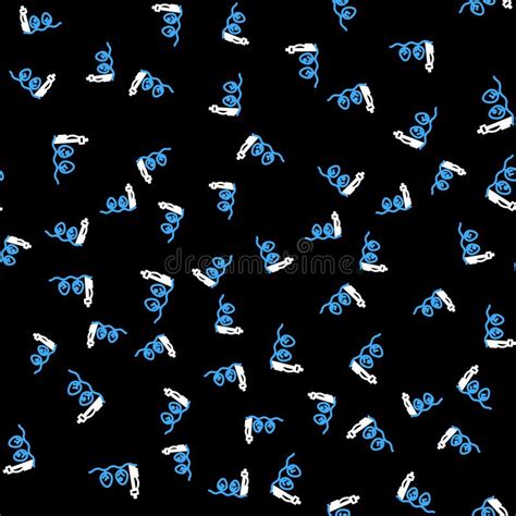 Line Standalone Sensor And Plant Icon Isolated Seamless Pattern On Black Background Vector