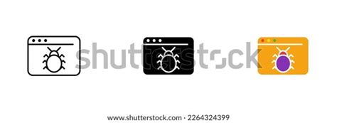 Website Icon Bug Error 404 Hacking Stock Vector Royalty Free
