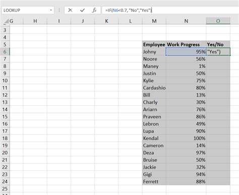 Employee Progress In Excel Sheet Using If Function Rishan Solutions