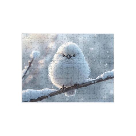 Cute Shimaenaga Bird Puzzle Japanese Snow Bird Jigsaw Adorable White