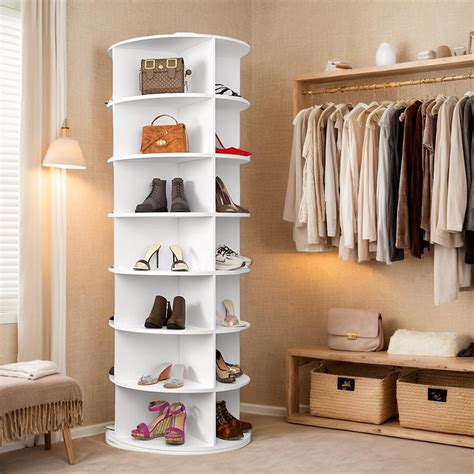 Moolsun Rotating Shoe Rack Tower 360 Degree Circular
