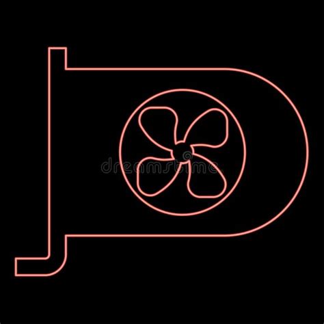 Neon Graphic Card Gpu Pc Personal Computer Hardware Components Red Color Vector Illustration