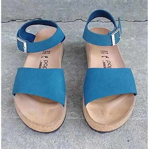 Birkenstock Shoes Birkenstock Papillio Glenda Blue Leather Platform
