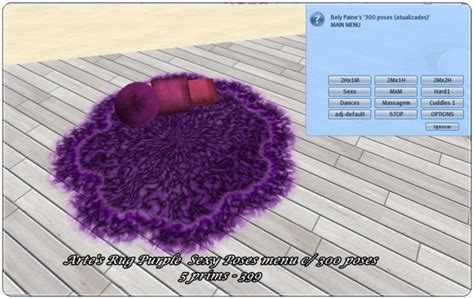 Second Life Marketplace Artes Rug Purple Sexy Poses