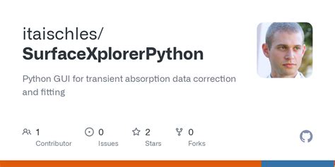 Github Itaischlessurfacexplorerpython Python Gui For Transient Absorption Data Correction