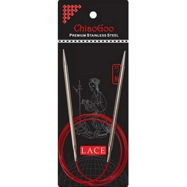 Chiaogoo Red Lace Stainless Steel Circular Knitting Needles 32 Size 6