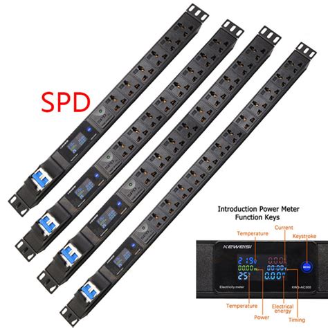 Pdu Power Strip Surge Protection Voltmeter Ammeter Power Meter Electricity Metering 6 12ways