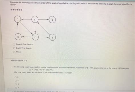 Solved Consider The Following Visited Node Order Of The