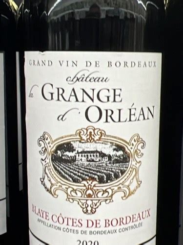 2020 Château La Grange Dorléan Blaye Côtes De Bordeaux Vivino English