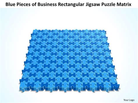 Business PowerPoint Templates Blue Pieces Of Rectangular Jigsaw Problem Solving Puzzle Matrix