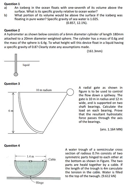 Solved An Iceberg In The Ocean Floats With One Seventh Of Chegg Com