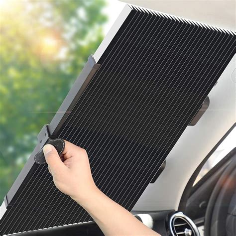 Dadhot Car Windshield Sun Shade Retractable Sun Shade Easy To Install Use Blocks 99 Uv Ray