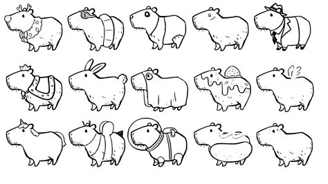 Раскраски Капибара Аналогий нет