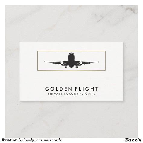 Aviation Business Card With Airplane Design