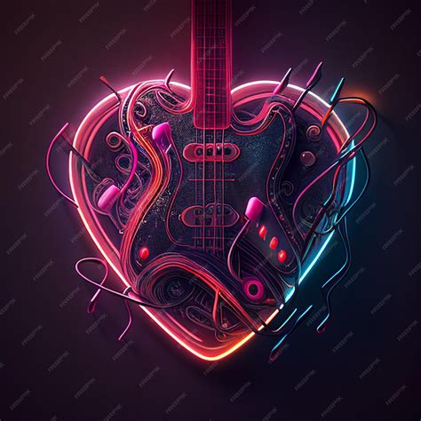 Premium Photo Heart And Guitar