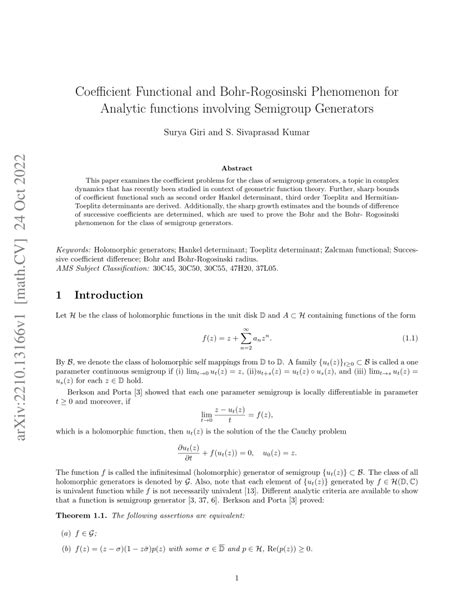 Pdf Coefficient Functional And Bohr Rogosinski Phenomenon For