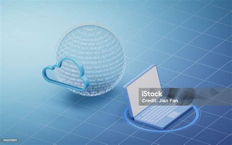 클라우드 컴퓨팅 및 가상 데이터 영역 3d 렌더링 가상현실에 대한 스톡 사진 및 기타 이미지 가상현실 데스크탑 컴퓨터 파란색 Istock