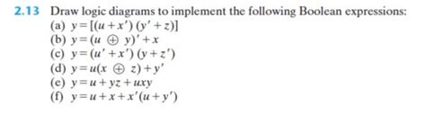 Solved 213 Draw Logic Diagrams To Implement The Following