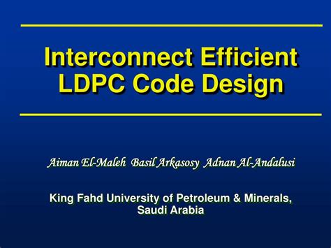 Ppt Interconnect Efficient Ldpc Code Design Powerpoint Presentation