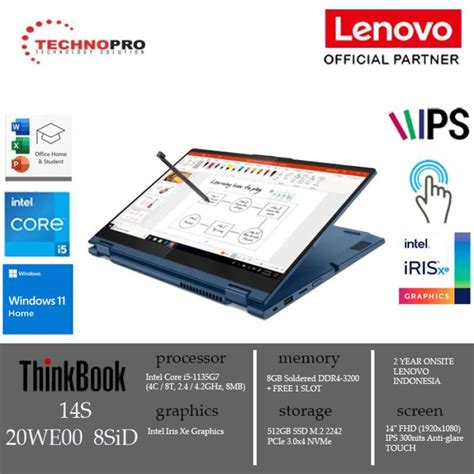 Promo Lenovo Thinkbook S Yoga Itl Sid Laptop Intel Core I G Gb Gb Ssd