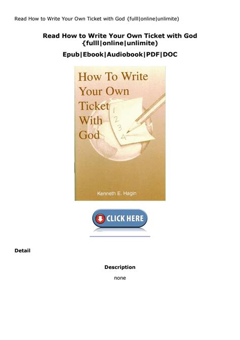 How To Write Your Own Ticket With God By Pachilly4841 Issuu