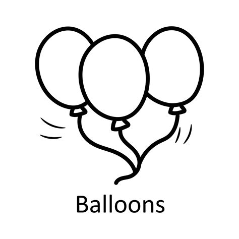 Balloons Vector Outline Icon Design Illustration Toys Symbol On White