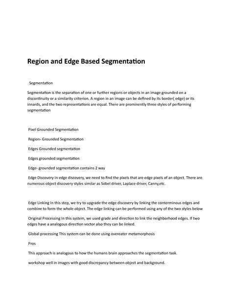 Region And Edge Based Segmentation Region And Edge Based Segmentation