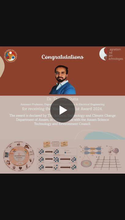 Congratulations To Dr Tanmay Dutta Assistant Professor And Leader Of The Magnetism And Spin