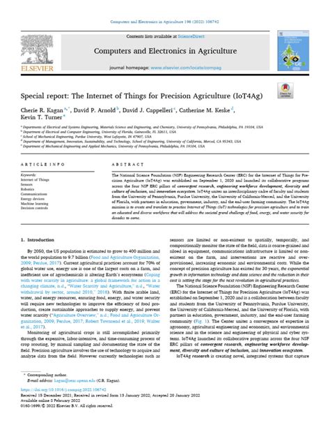 Special Report The Internet Of Things For Precision Agriculture Iot4ag Pdf