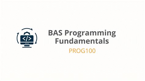 Bas Programming Fundamentals Prog100