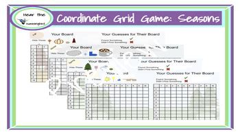 Coordinate Grid Game Seasons By Hear The Hummingbird TPT