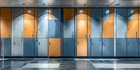 Explore An Orderly And Meticulous Layout Of Lockers In A Contemporary Environment Concept