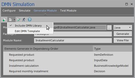 integrate dmn module into uml class element enterprise architect user