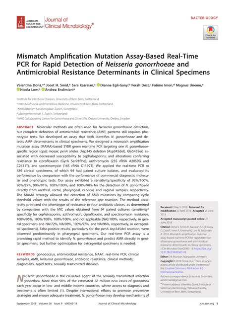 Pdf Mismatch Amplification Mutation Assay Mama Based Real Time Pcr