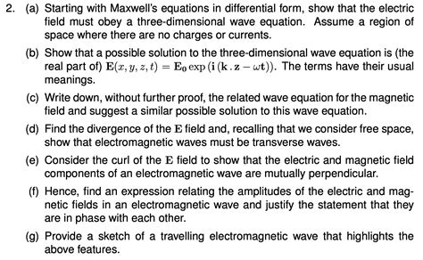 Solved A Starting With Maxwells Equations In Differential