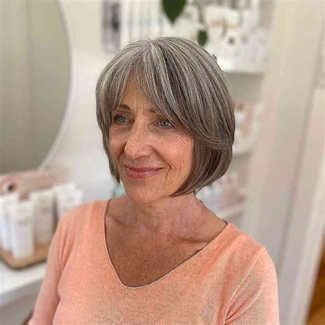 Grey Hair Fringe Bob With Fringe Fine Hair Modern Short Hairstyles