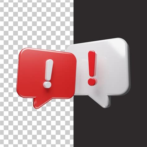 premium psd exclamation mark in 3d rendering