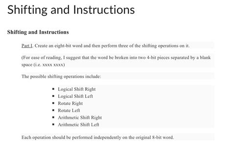 solved shifting and instructions shifting and instructions
